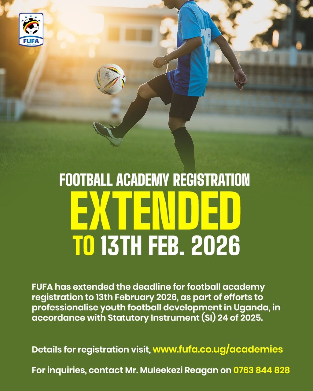 FUFA extends registration deadline for football academies | Swift ...